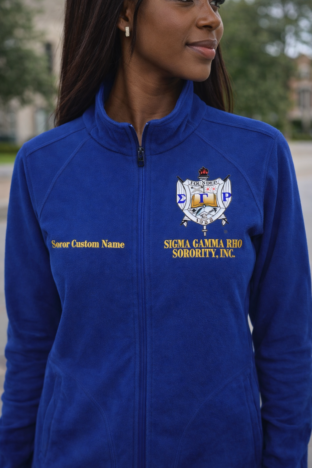 Sorority Shield Fleece Jacket_SGRho – Ruiz Custom Wears