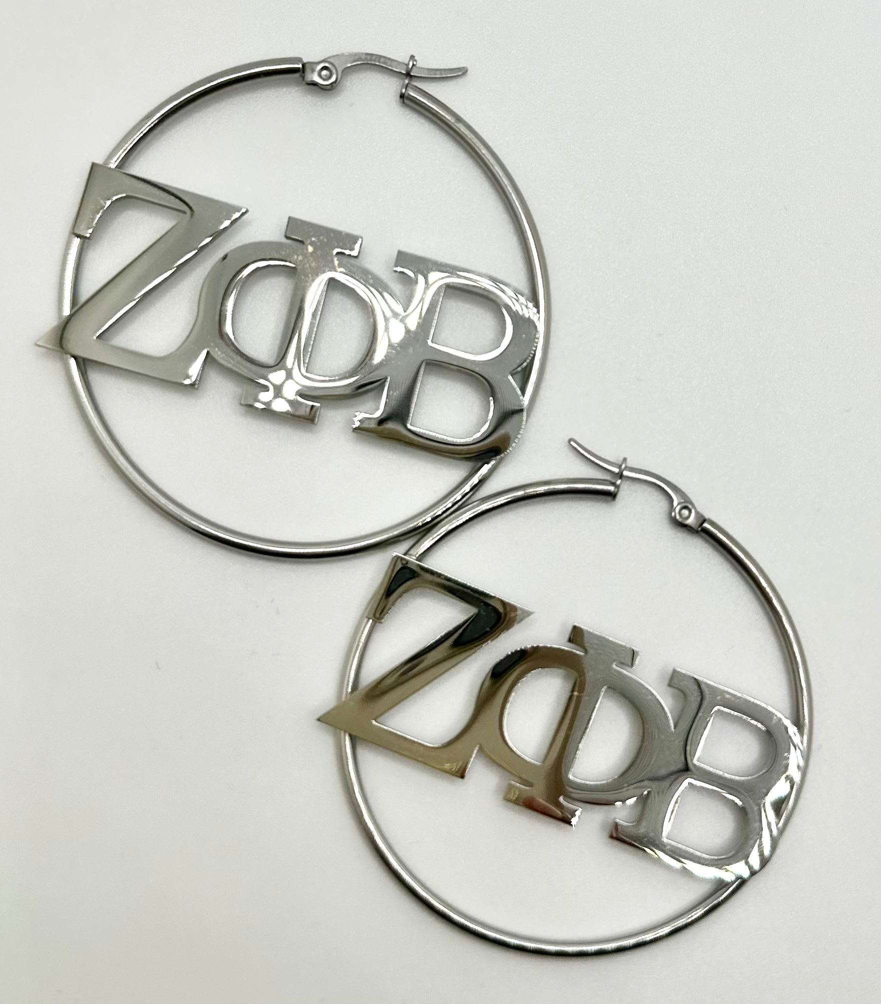 Z Phi B Hoop Earrings – Ruiz Custom Wears